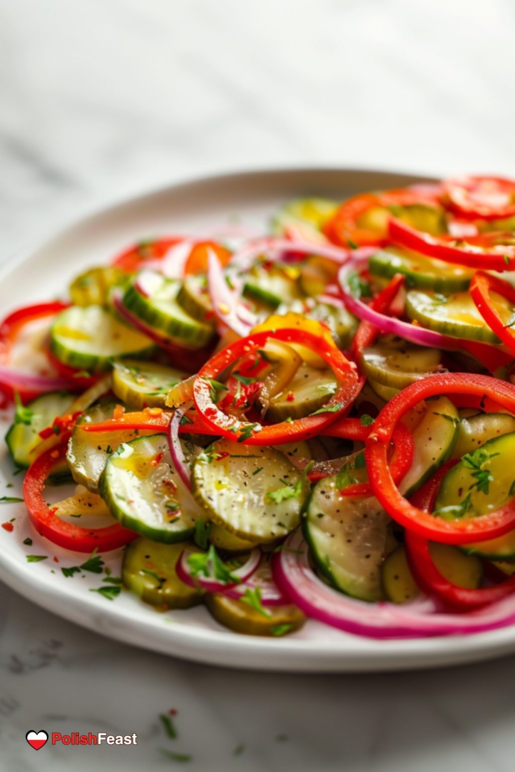 Polish Pickle Salad (Sałatka Z Ogórków Kiszonych)