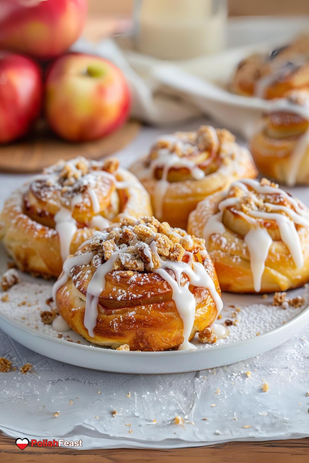Polish Sweet Buns With Apples And Crumble - Polish Feast